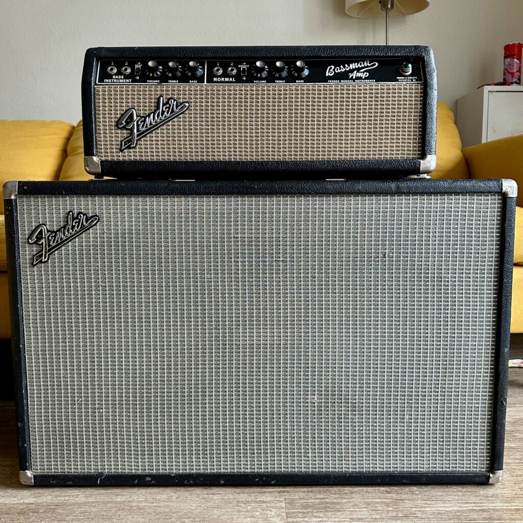 1966 Fender Bassman Amp 50-Watt Black Face (VERY CLEAN) and Piggyback 2 ...
