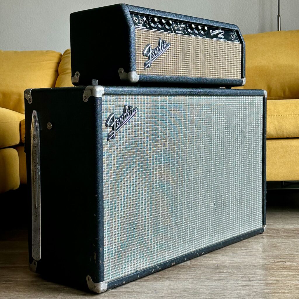 1966 Fender Bassman Amp 50-Watt Black Face (VERY CLEAN) and Piggyback 2 ...