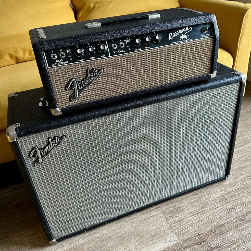1966 Fender Bassman Amp 50-Watt Black Face (VERY CLEAN) and Piggyback 2 ...