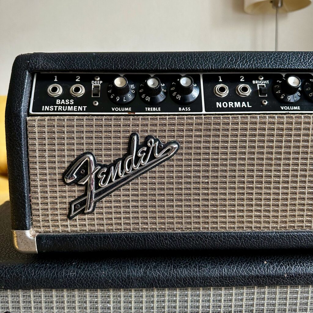 1966 Fender Bassman Amp 50-Watt Black Face (VERY CLEAN) and Piggyback 2 ...